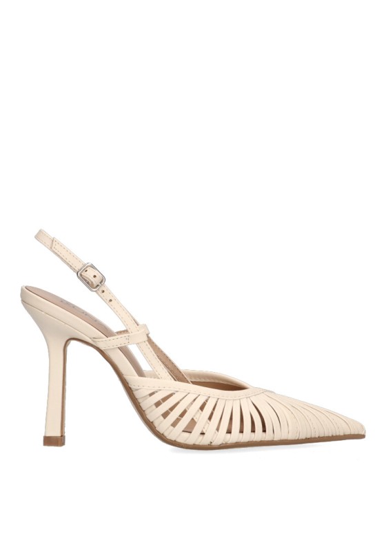 SALÓN TACÓN ALTO LINEAS TRENZADAS LUNA COLLECTION M4190 MUJER, BEIGE
