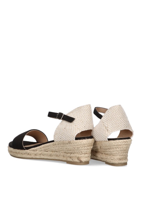 SANDALIA CUÑA MEDIA LUNA COLLECTION M4375 MUJER, NEGRO - Luna Calzados ...